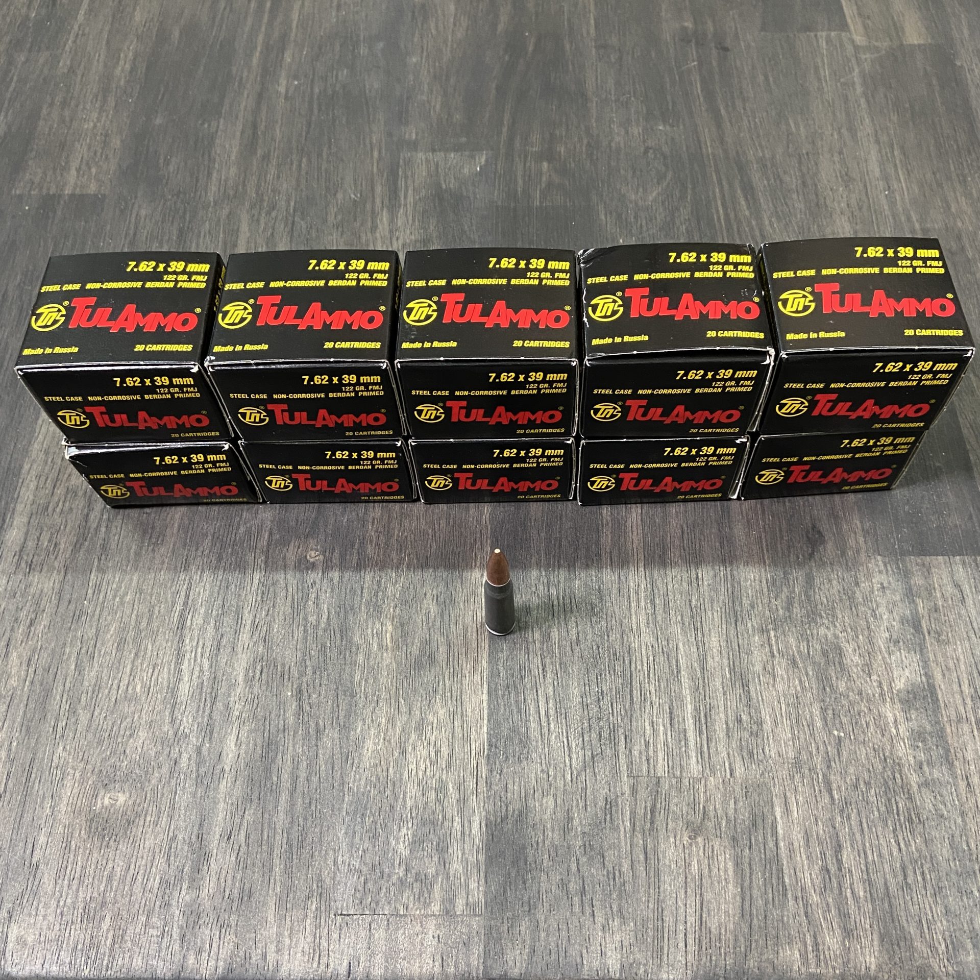 200rds TulAmmo 7.62x39mm 122gr FMJ w/ 3pk PSA AK47 Banana Mags ...
