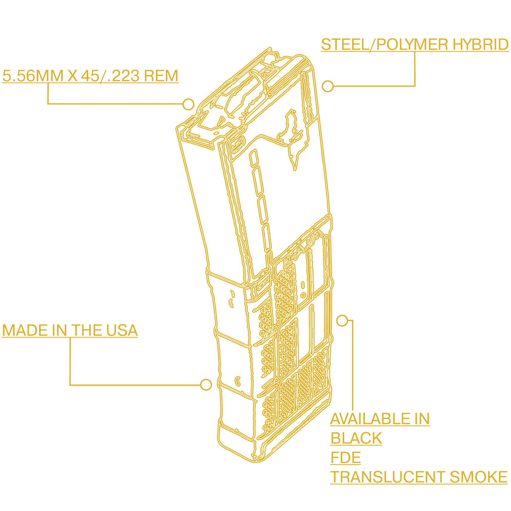 Lancer L5AWM AR15 30rd Magazine - GUNBROS