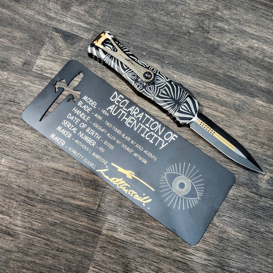 Microtech Hera OTF Knife w/ Gold Accents - GUNTICKETS [20 SPOT] - GUNBROS