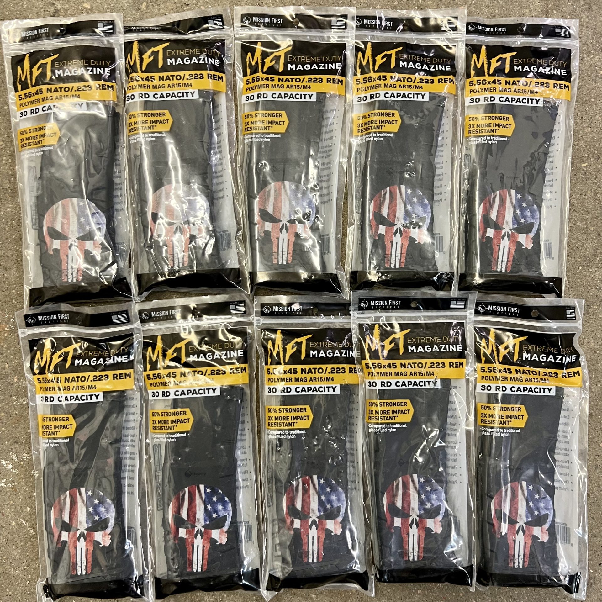 10 Pack MFT AR15 Magazine Punisher Flag - GUNTICKETS [10 SPOT] - GUNBROS