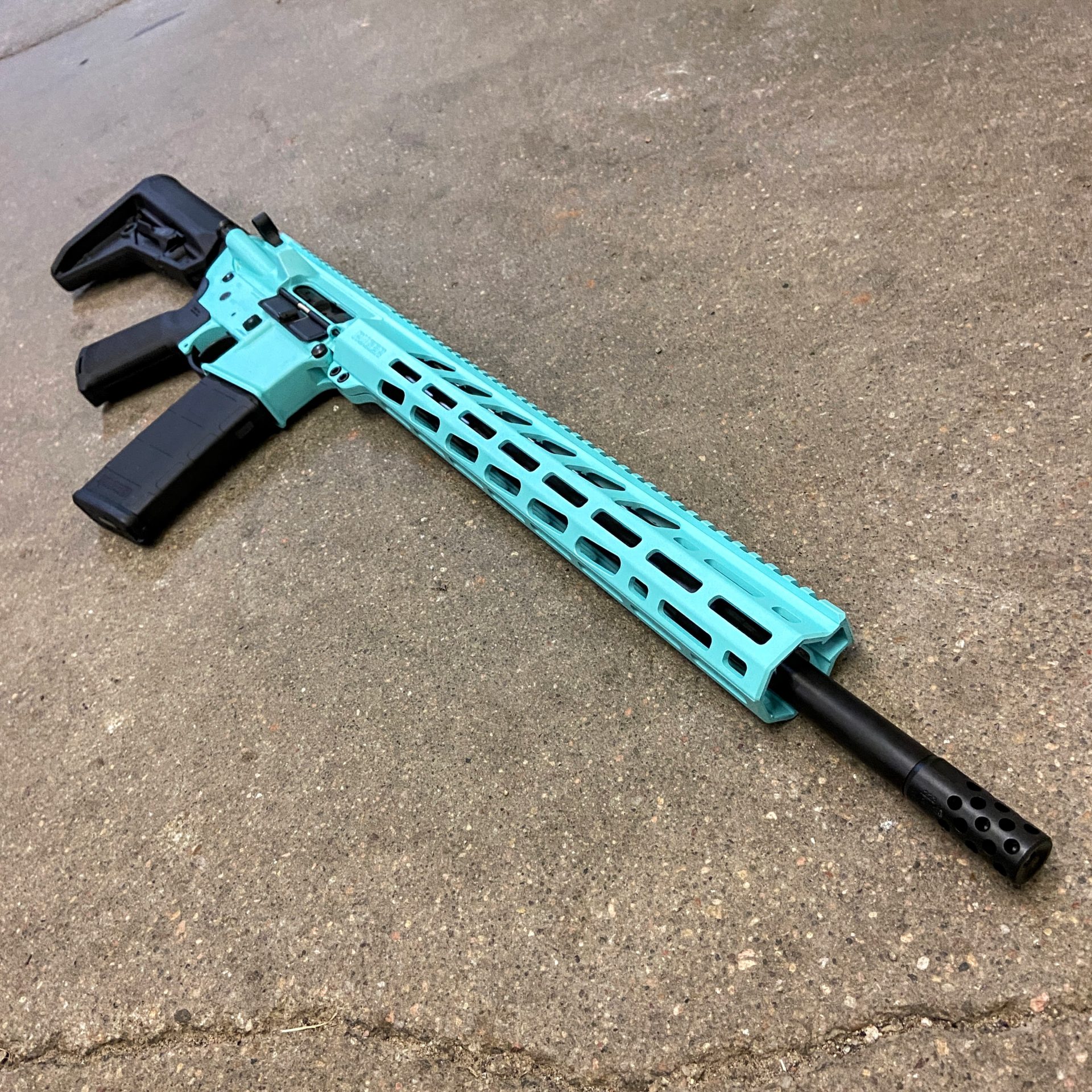 Ruger AR-556 5.56 NATO Robin's Egg Blue Cerakote - GUNTICKETS [20 SPOT ...