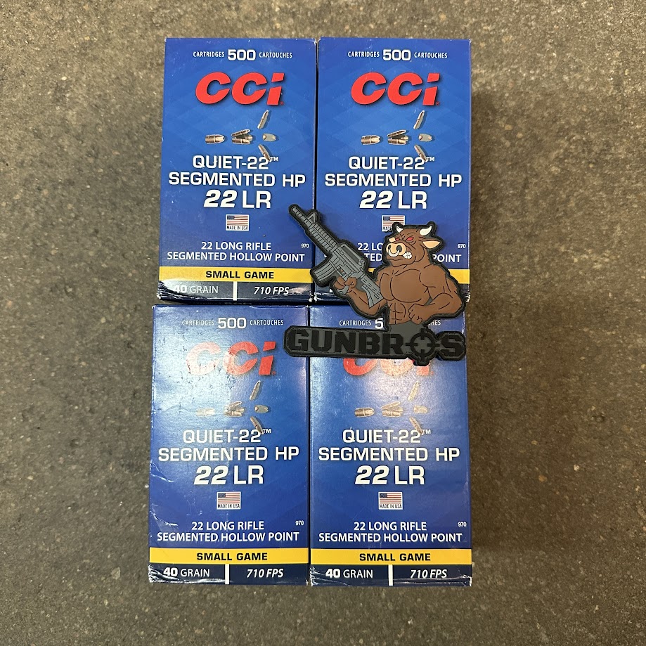2000rds CCI Quiet-22 Segmented HP .22LR - GUNTICKETS [10 SPOT] - GUNBROS