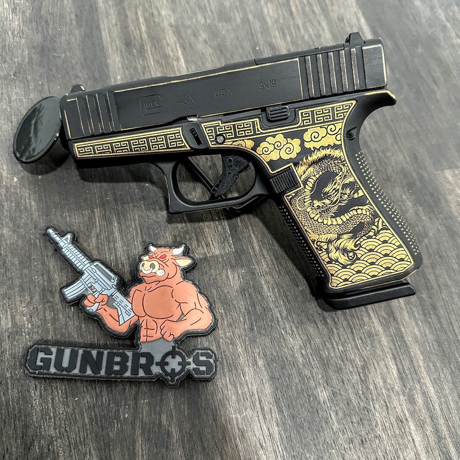 Glock 43X 9mm Dragon Engraved Compensated & Optic Cut - GUNTICKETS [10 ...