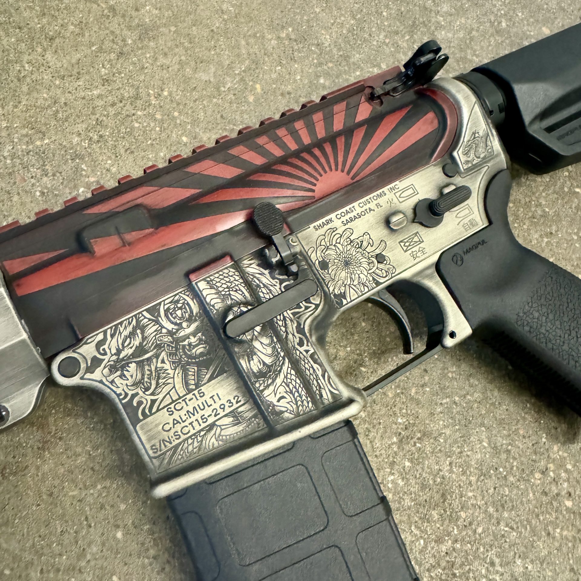 Shark Coast Tactical AR15 5.56mm Bushido Samurai Theme - GUNTICKETS [20 ...