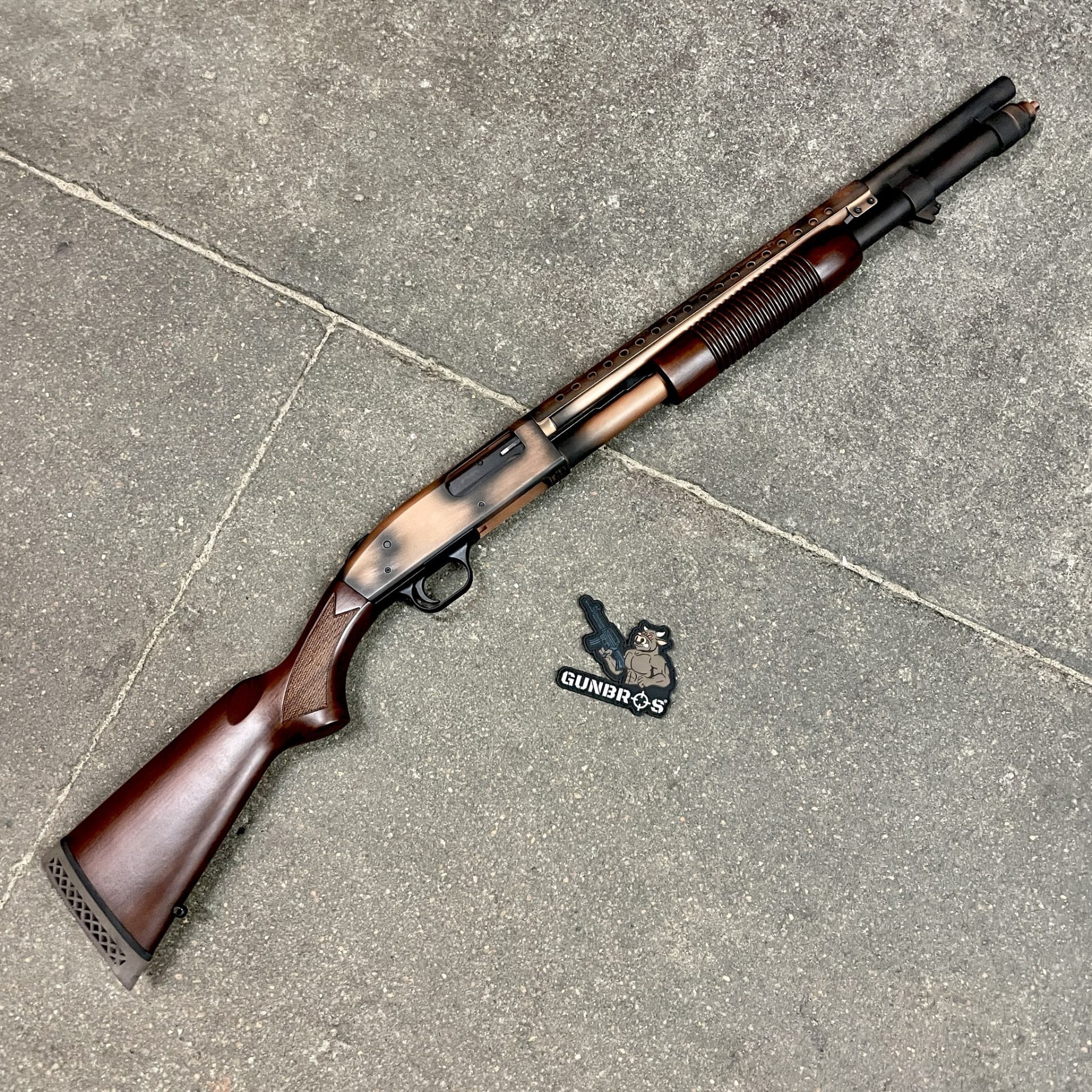 Mossberg 590 Retrograde "Worn Copper" 12GA 20" - GUNTICKETS [20 SPOT ...